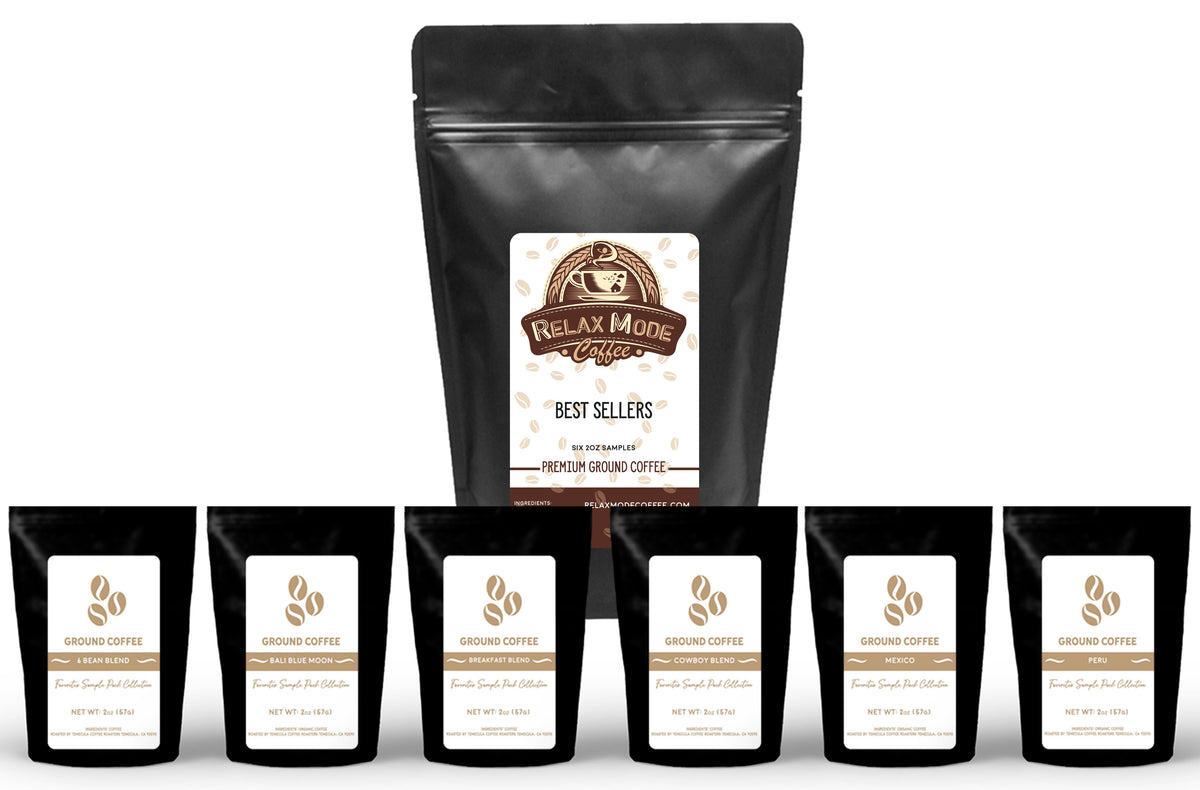 Best Sellers Coffee Sample Pack - 6 Flavors | Premium Ground Coffee, 2 ...